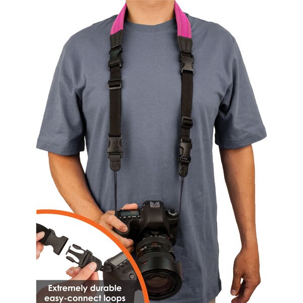 Camera Neck Strap - Less Stress Neoprene (Hot Pink) | Protec